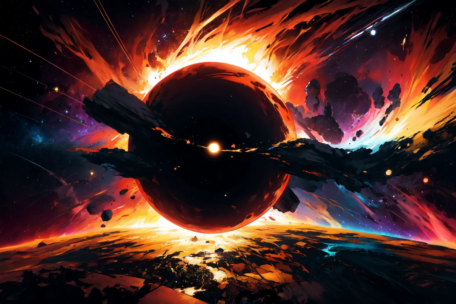 Black hole bomb by @sprite | AI art in AnimeGenius