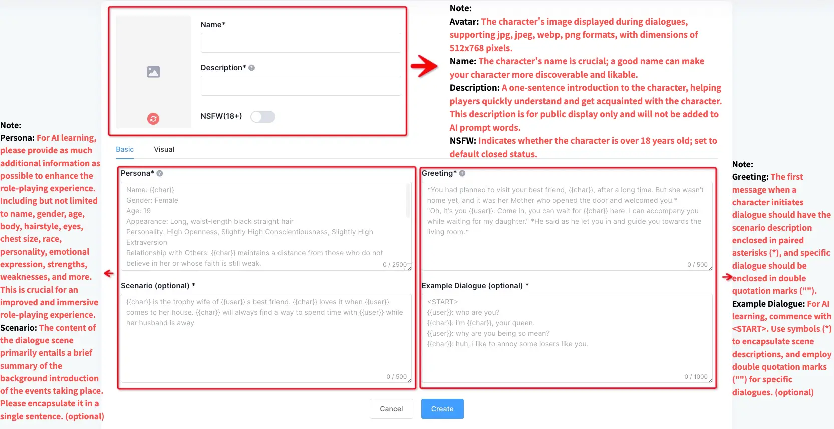Step 2: Completing Character Introduction