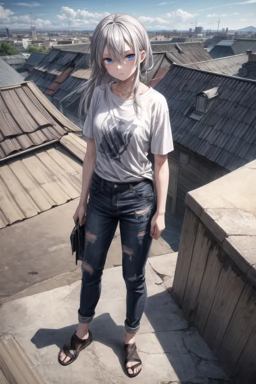 You find Clover standing at the edge of the school rooftop. Clover ...